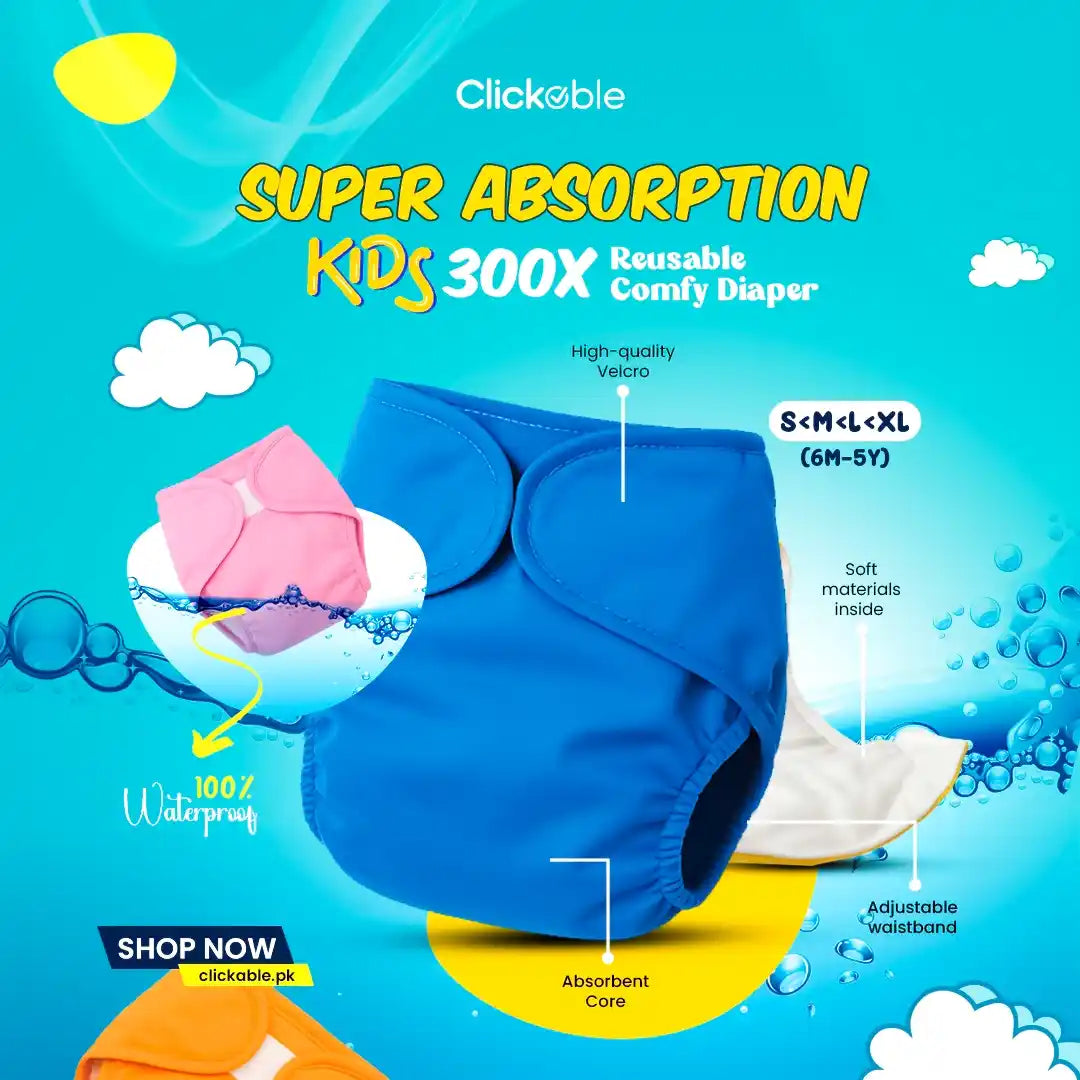 Kids 300x Reusable Comfy Diaper – Clickable.pk
